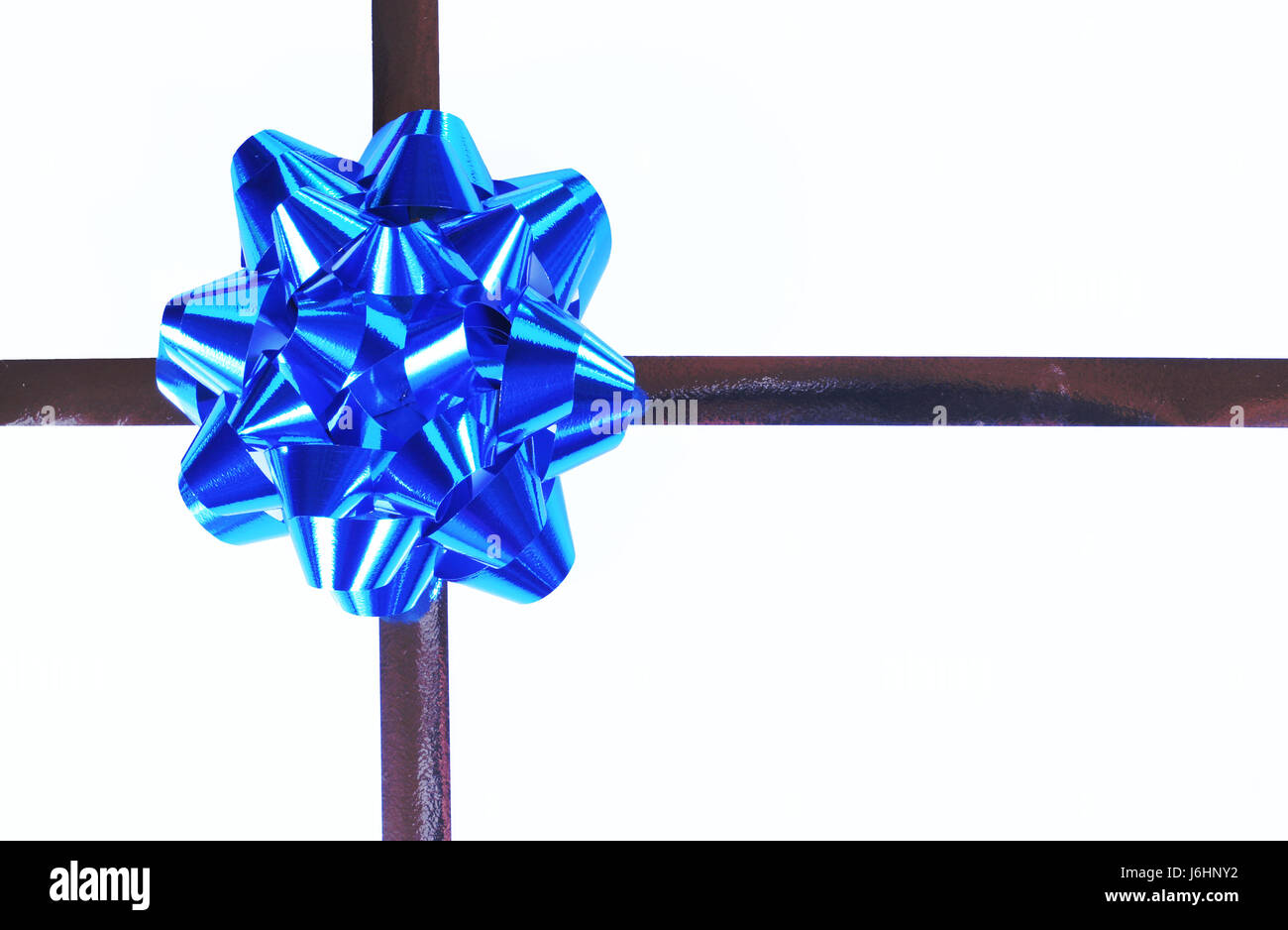blue present isolated holiday party celebration gift bright shiny bound ...