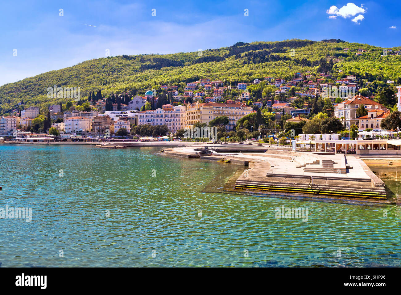 Adriatic town of Opatija waterfront panoramic view, tourist destination ...