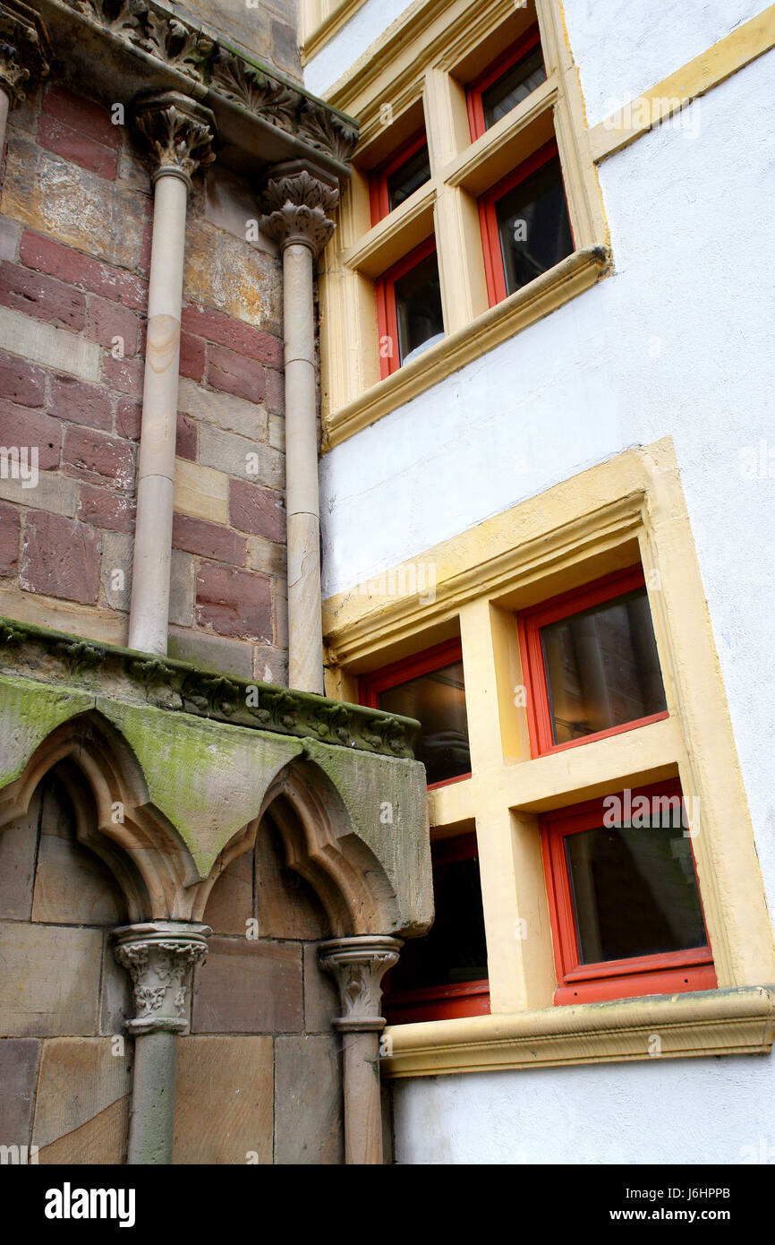 house building houses stone window porthole dormer window pane facade ...