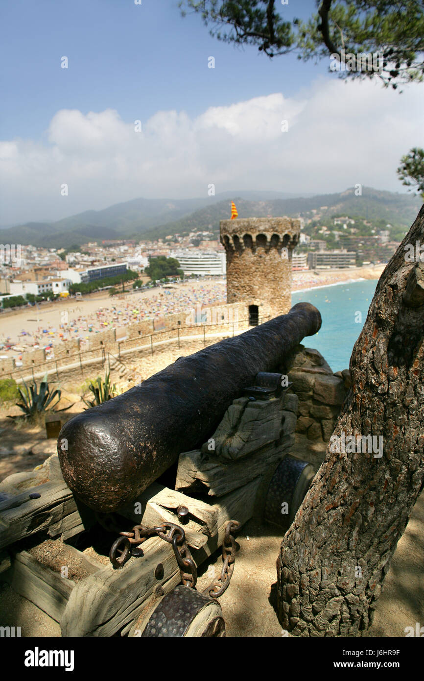 spain canon former castle of tossa de mar historic site canon of the ...