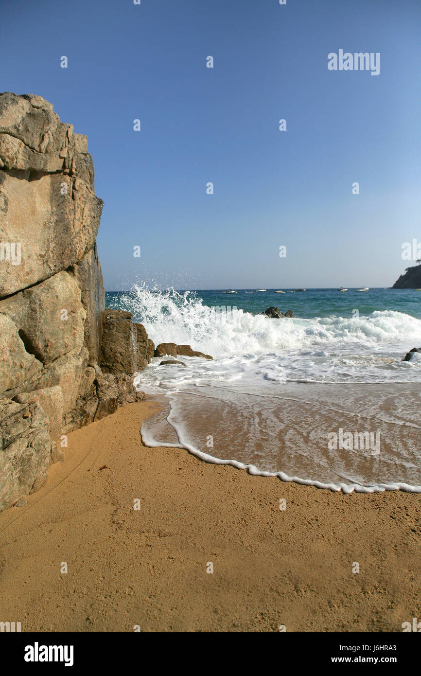 beach seaside the beach seashore summer summerly waves spain crack ...
