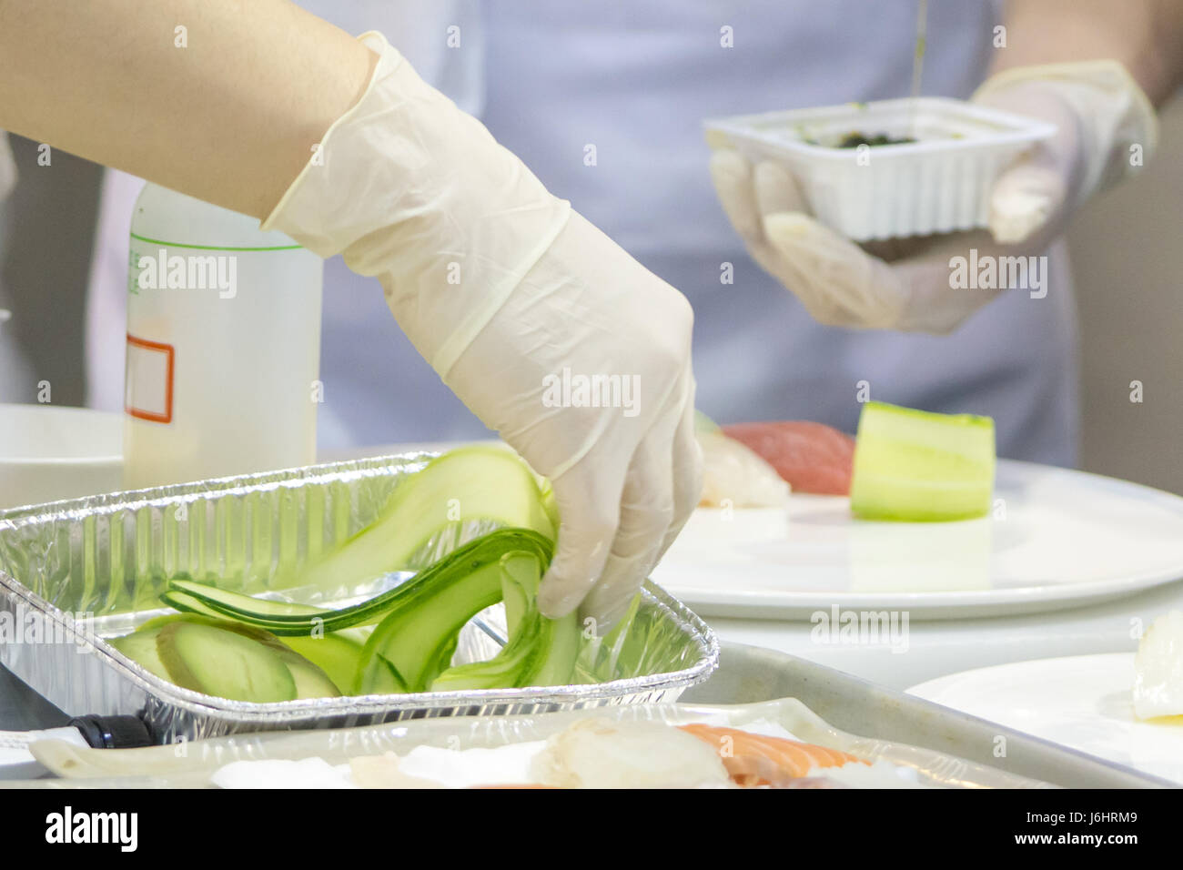 chef hand cutting food in the kitchen Stock Photo - Alamy