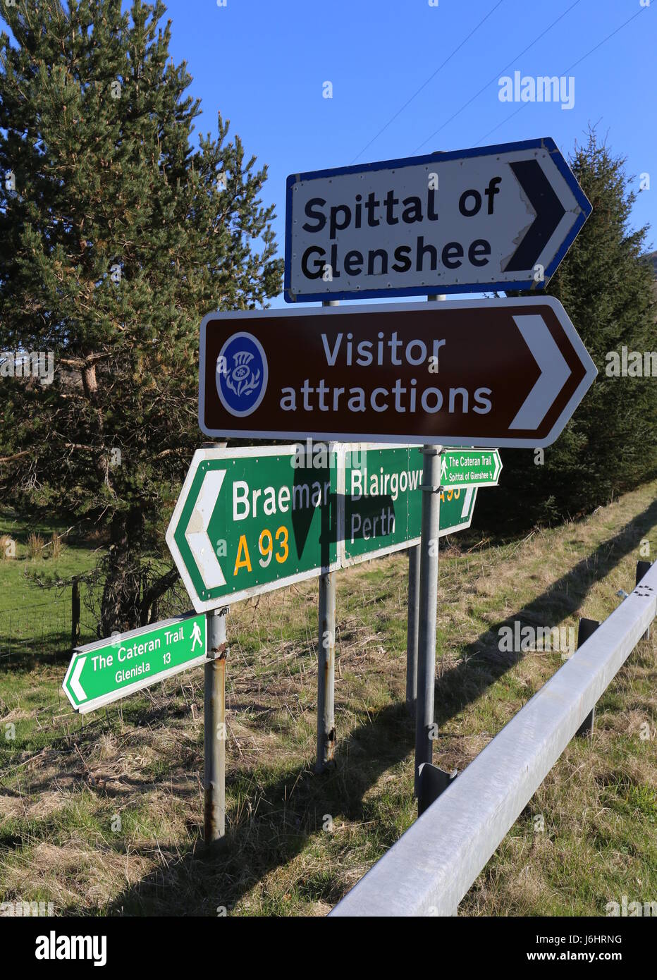 Spittal of Glenshee sign Scotland May 2017 Stock Photo - Alamy