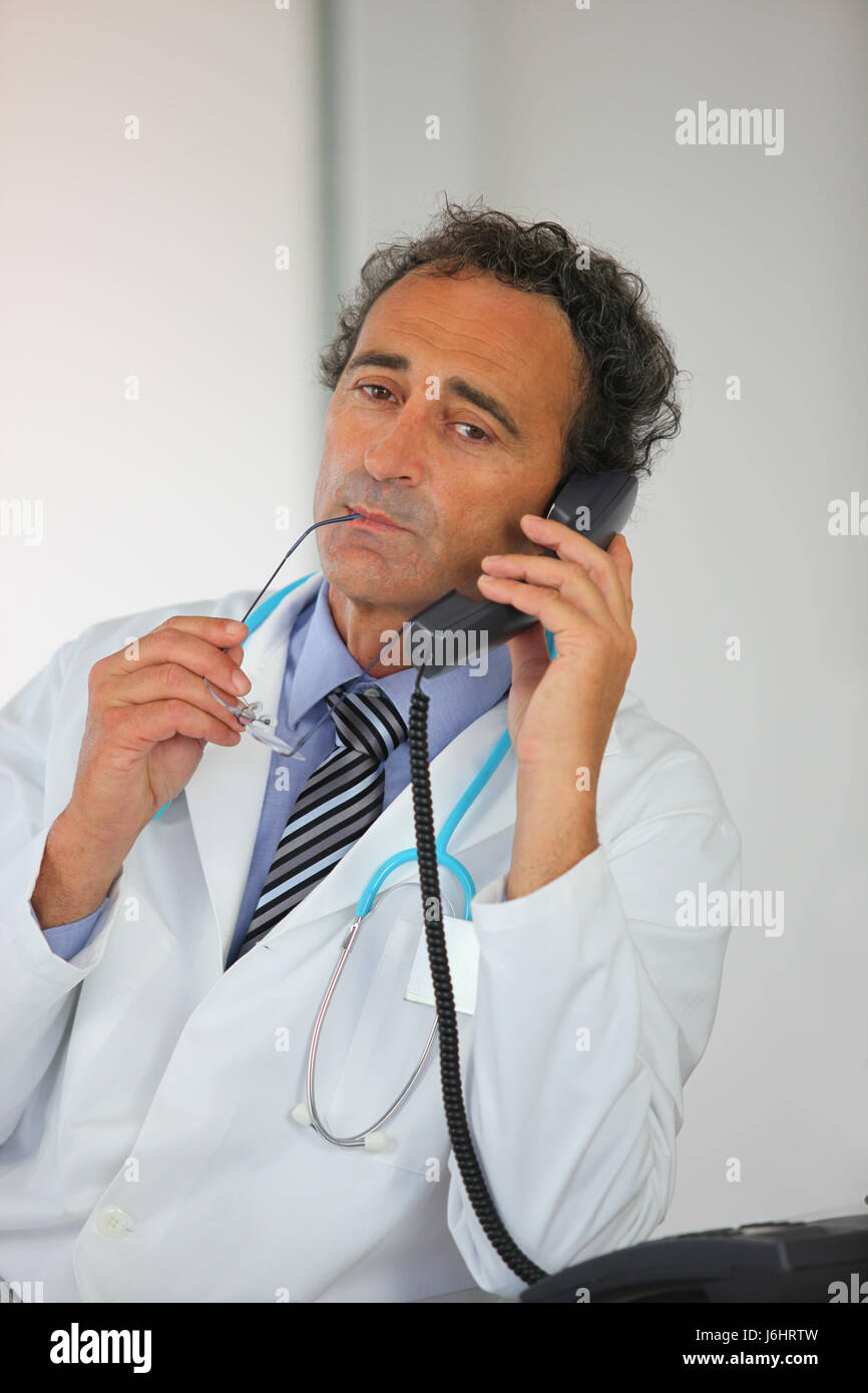 doctor physician medic medical practicioner conversation telephone ...