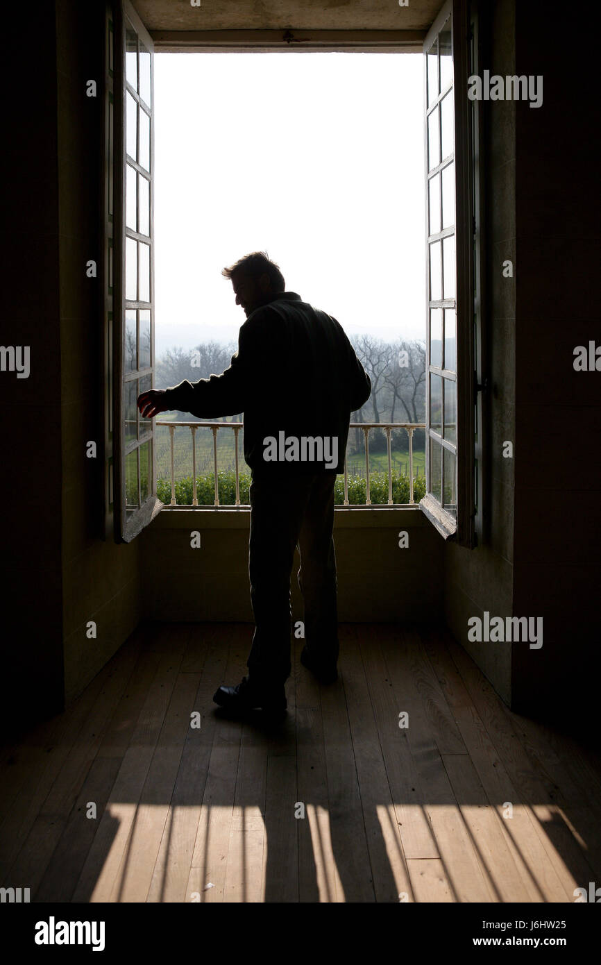 back,character,man,opening the window,tile windows,aerating,inside a ...