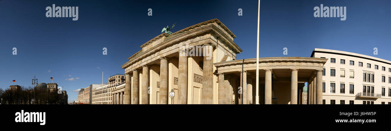 blue goal passage gate archgway gantry berlin germany german federal ...