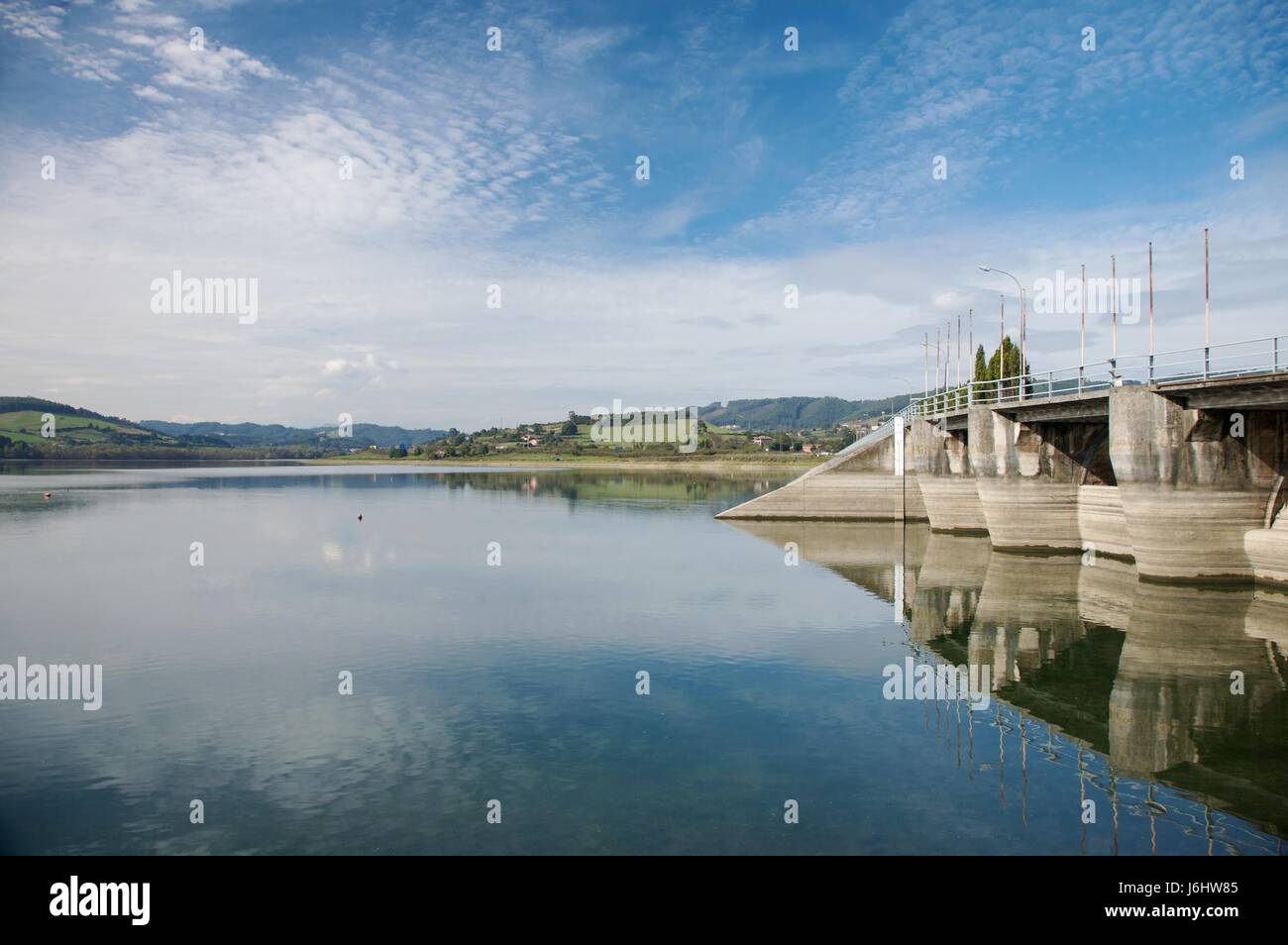 bridge spain dam embankment reservoir fresh water lake inland water ...
