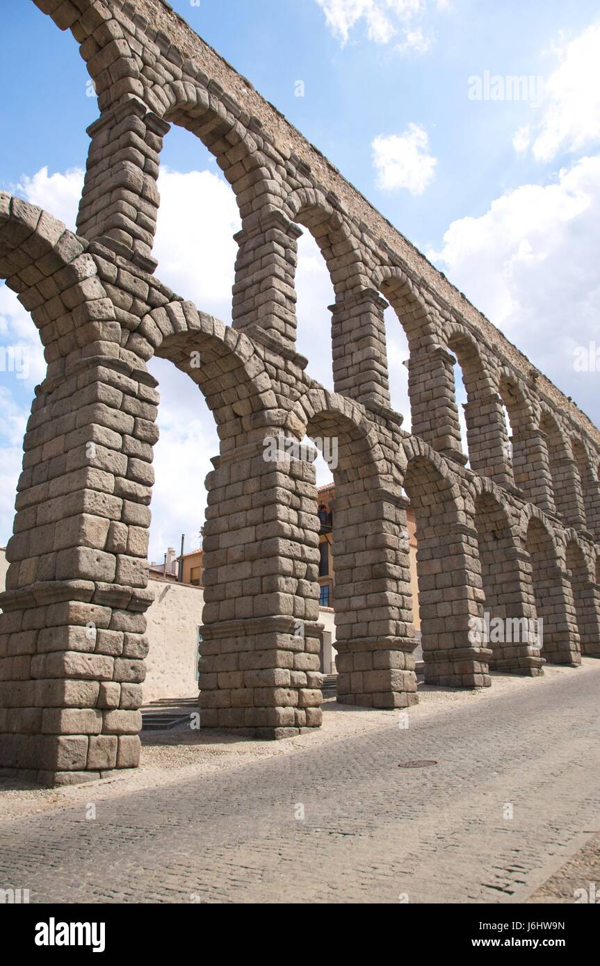monument bridge arch spain aqueduct conduit landscape scenery ...