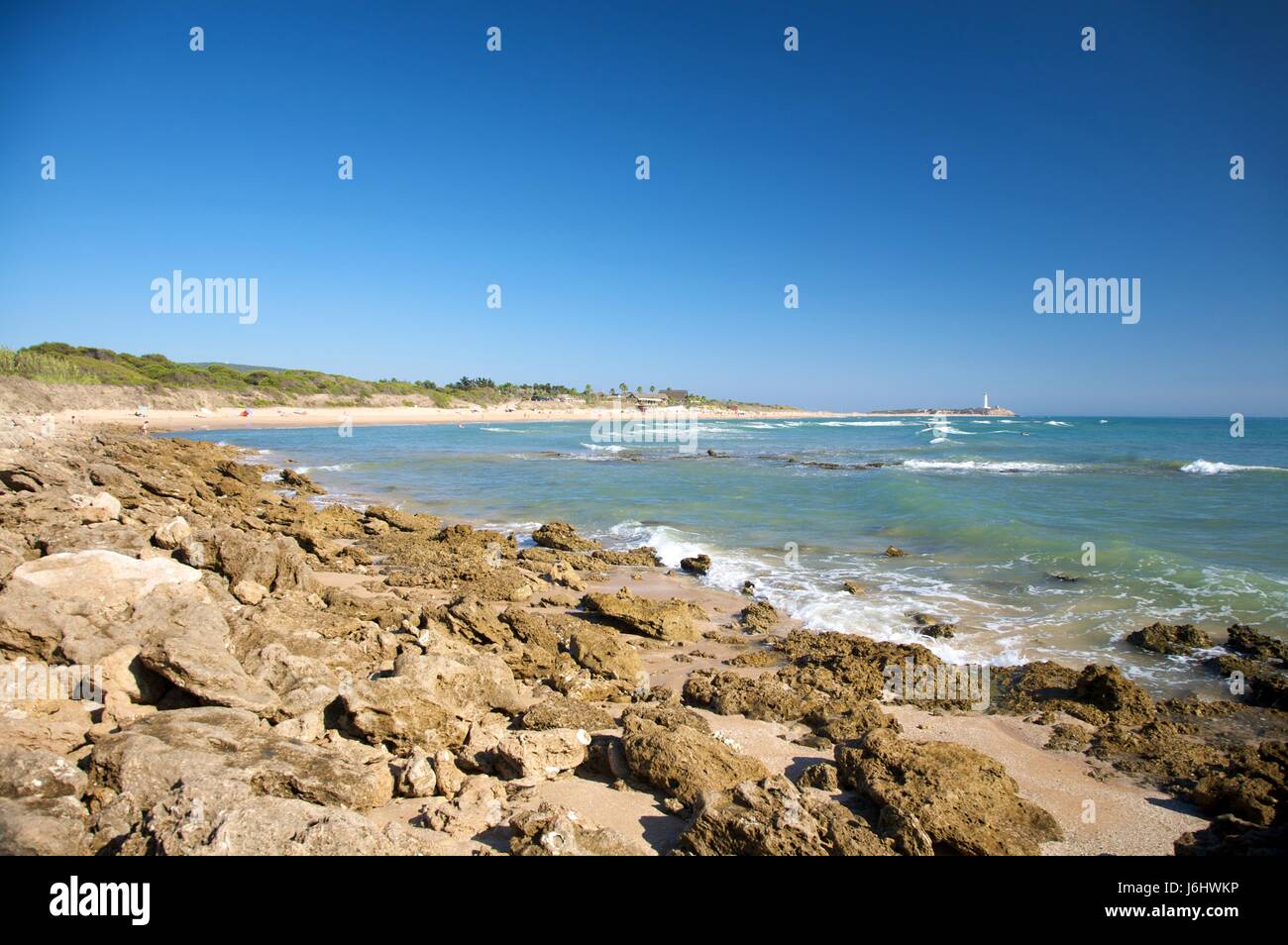 beach seaside the beach seashore europe spain coast landscape scenery ...