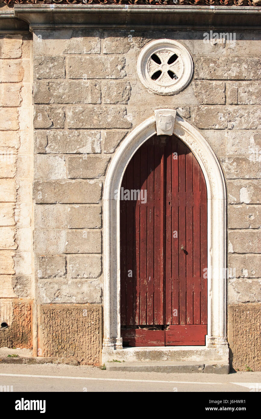 old town goal passage gate archgway gantry door wall croatia church ...