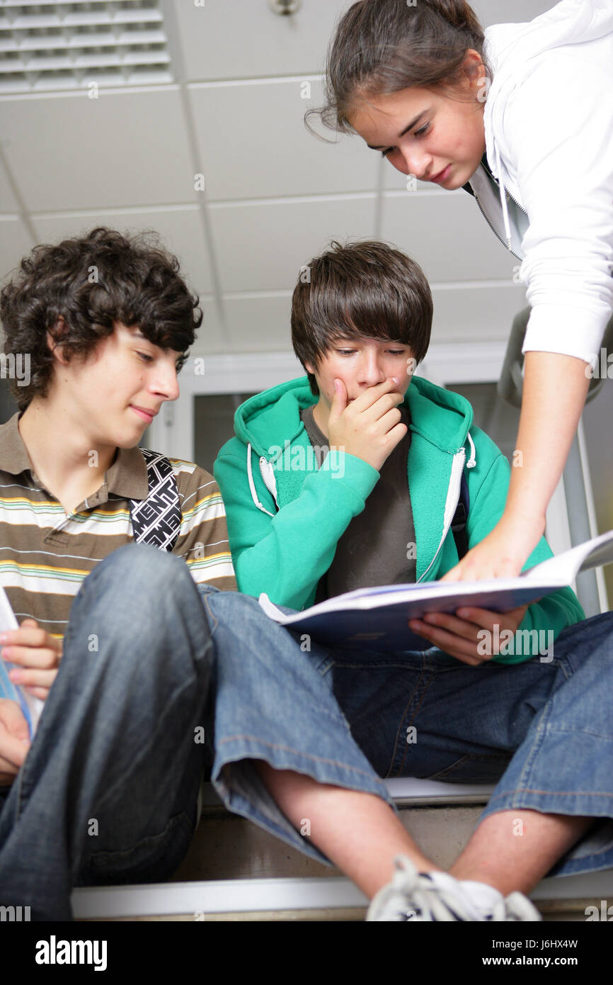 School students discuss document hi-res stock photography and images ...