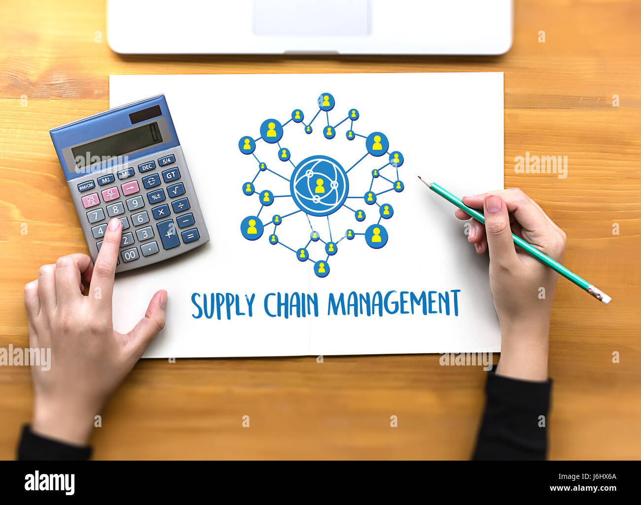 SCM Supply Chain Management concept Modern people doing business ...