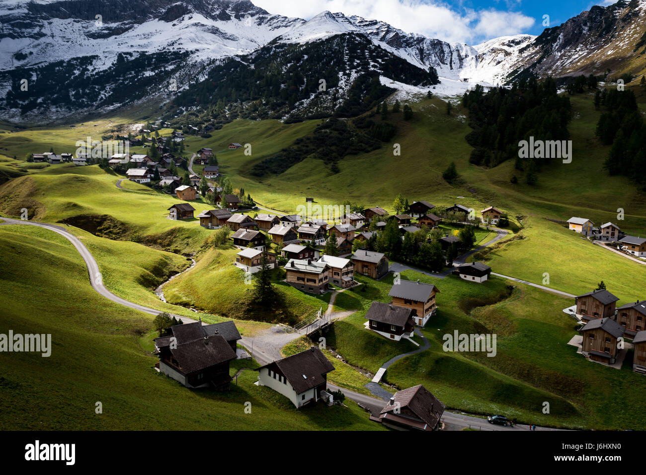 The ski resort of Malbun, in the municipality of Triesenberg ...