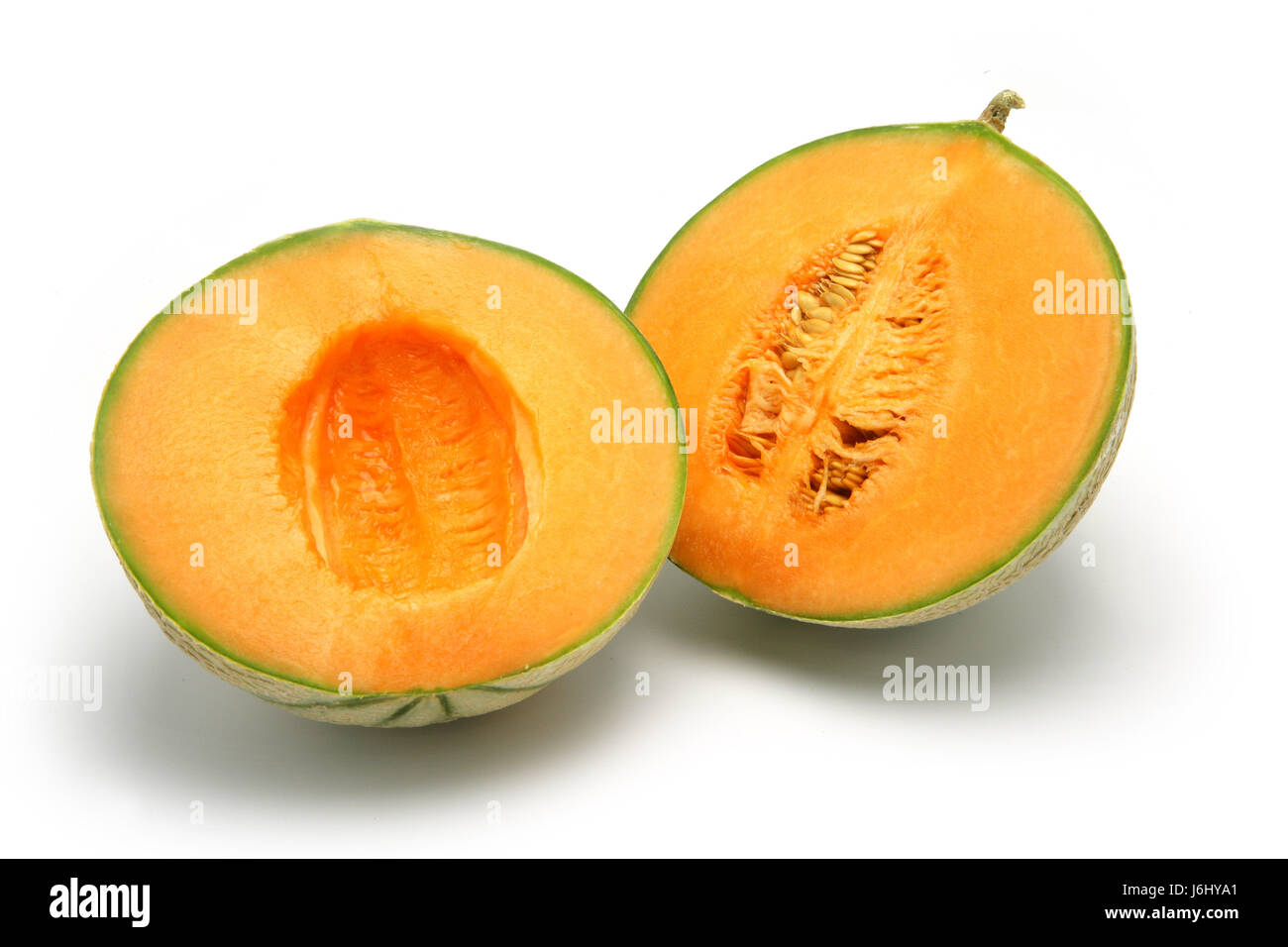 horizontal,fruit,half-melon,cut in two,white background Stock Photo - Alamy