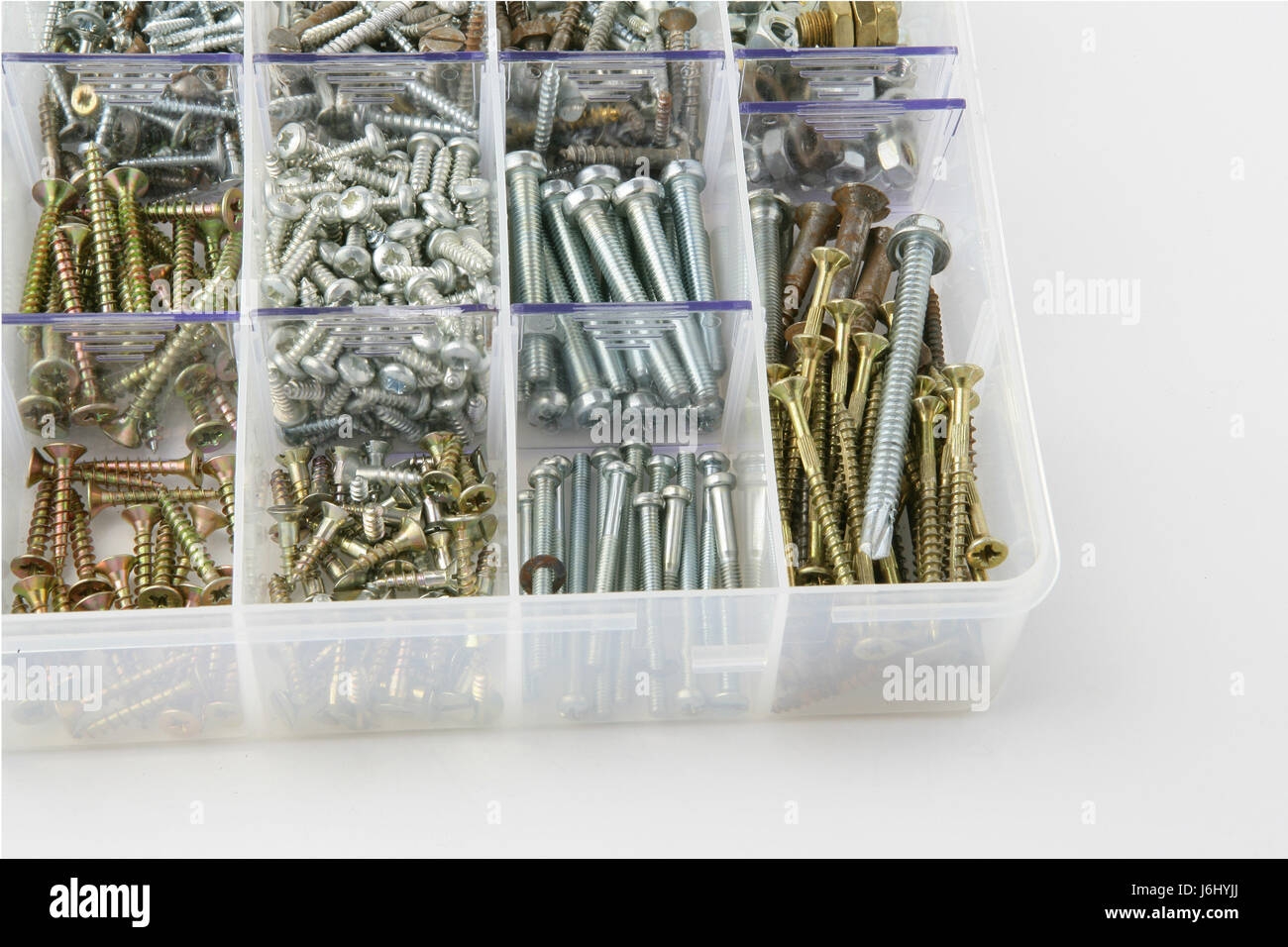 objects,horizontal,box of screws,screw kit,white background Stock Photo ...