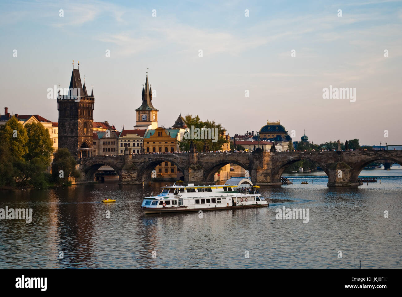 city town bridge europe prague style of construction architecture ...