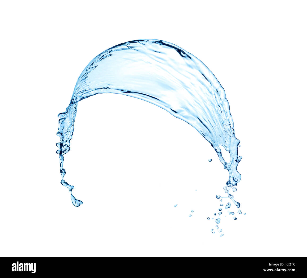 Splash of blue water isolated on a white background Stock Photo - Alamy