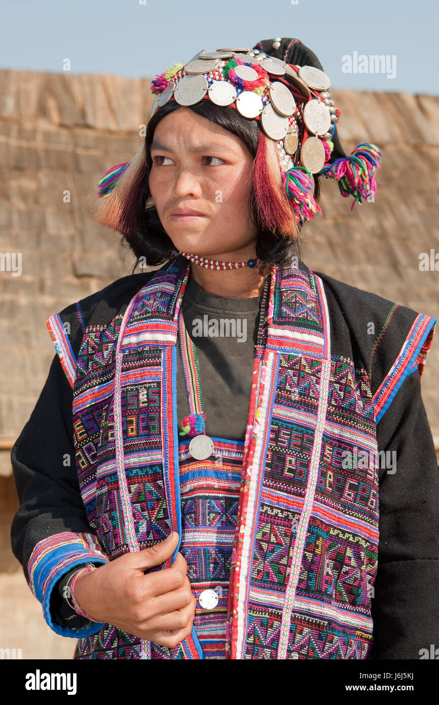 woman asia portrait silo minority woman culture asia hat portrait ...