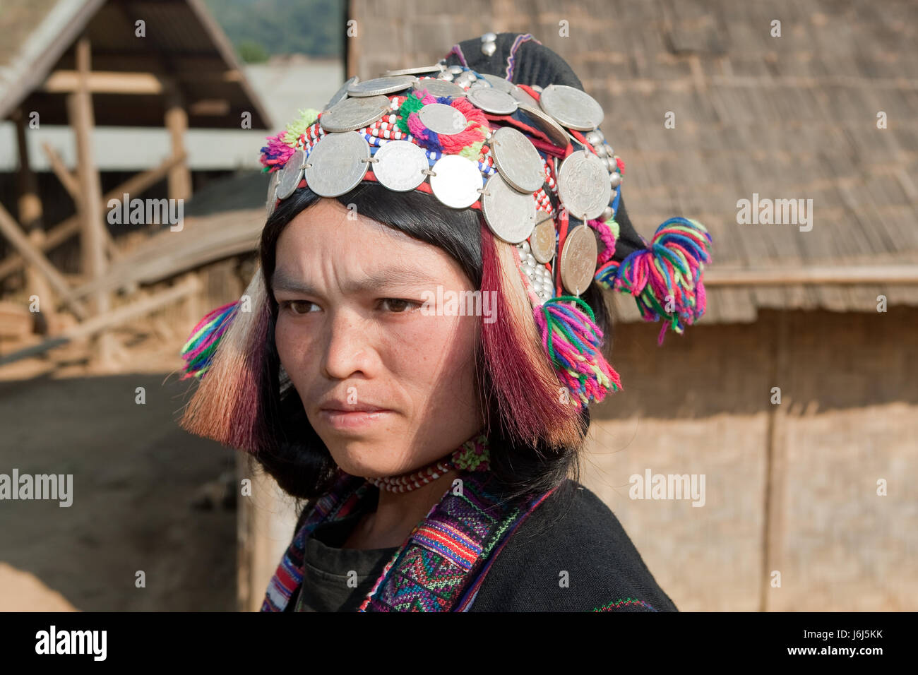 woman asia portrait silo minority woman culture asia hat portrait ...