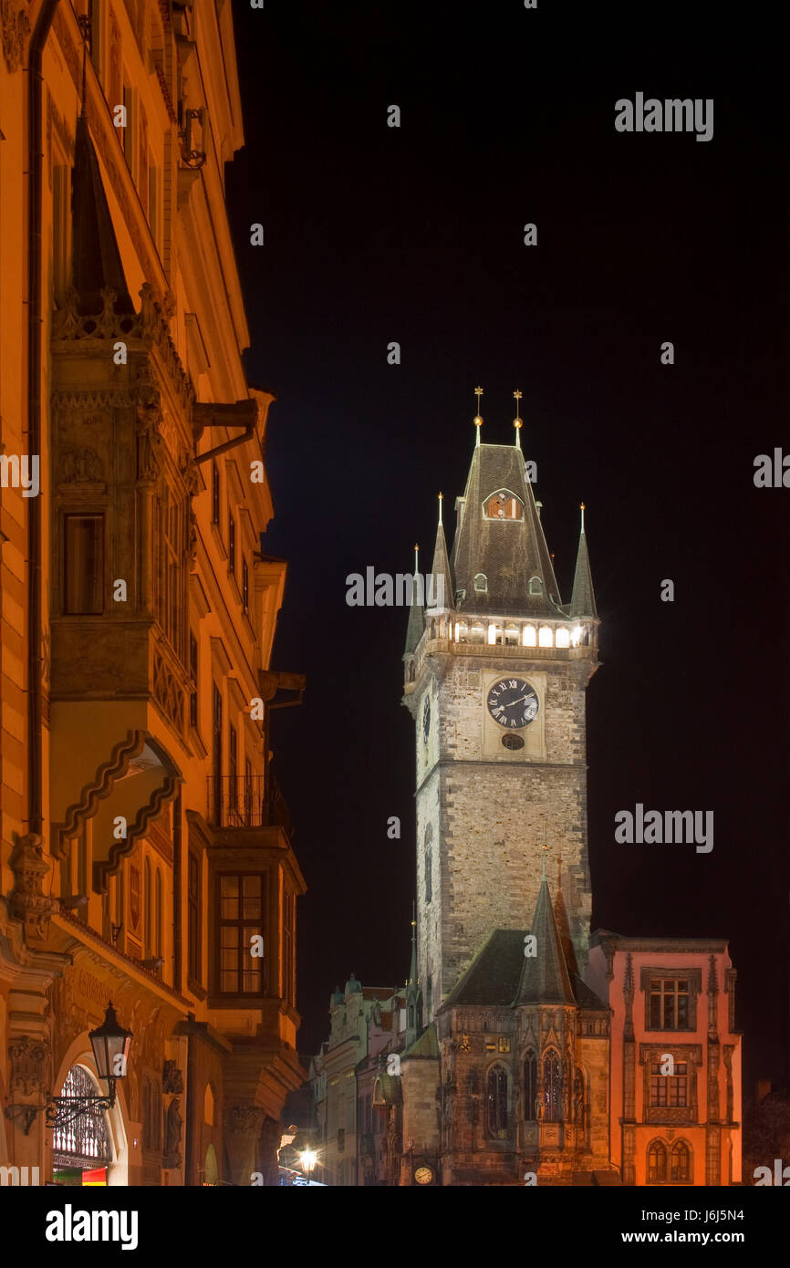 ring prague town hall czechia historical houses night nighttime night ...