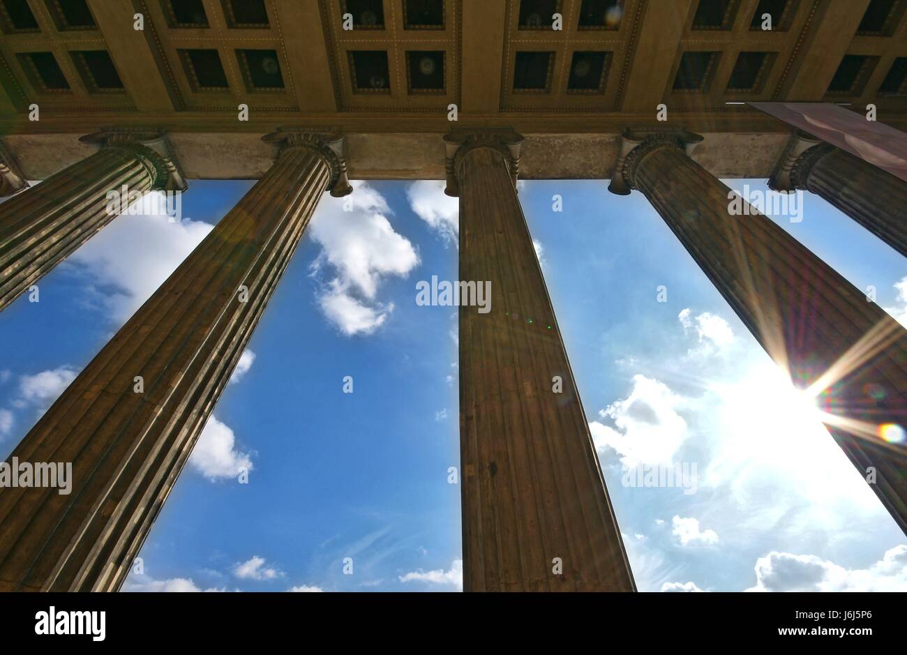 pillars of the altes museum with sun Stock Photo - Alamy