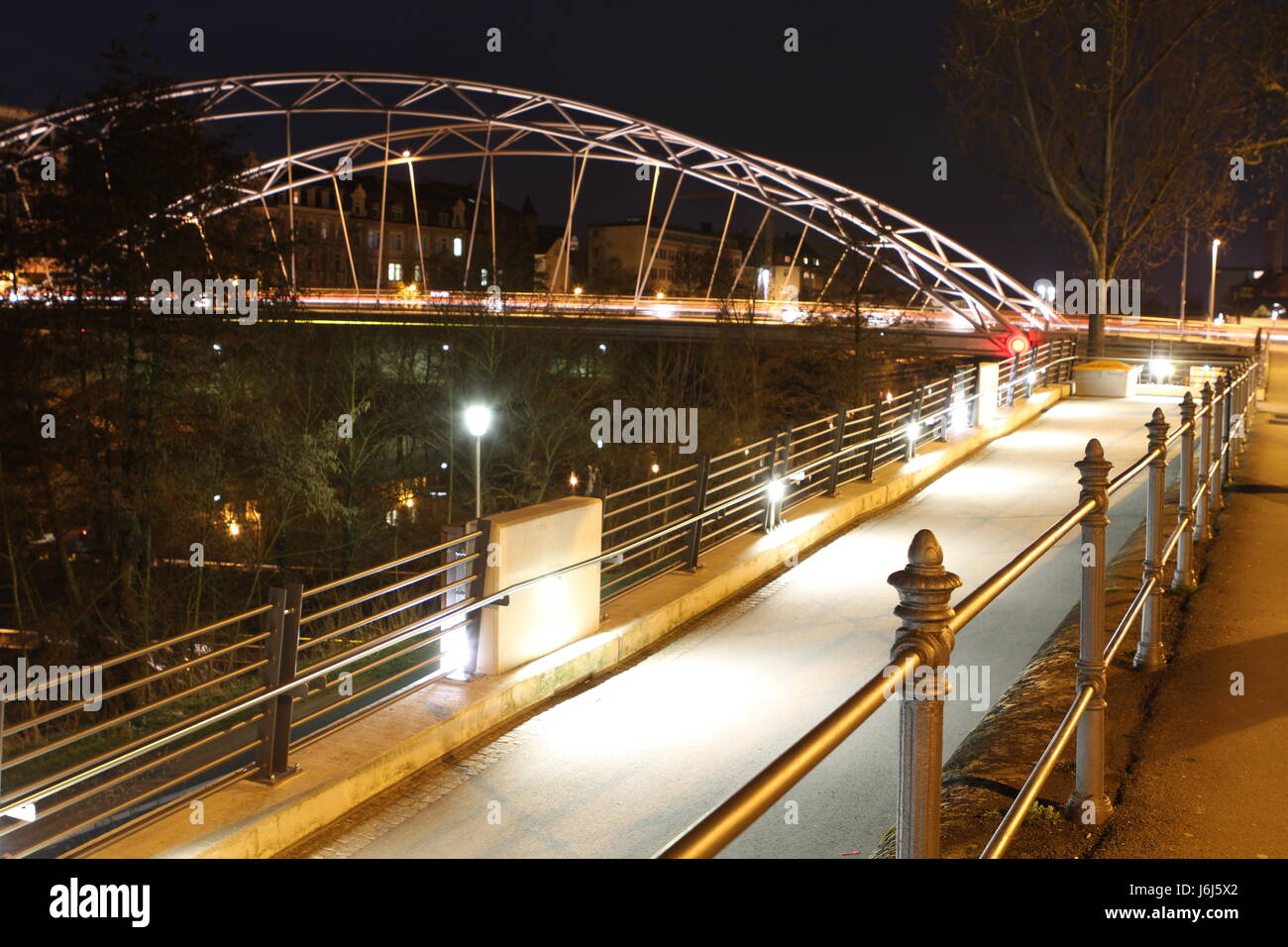 traffic transportation bridge night nighttime night photograph lights ...