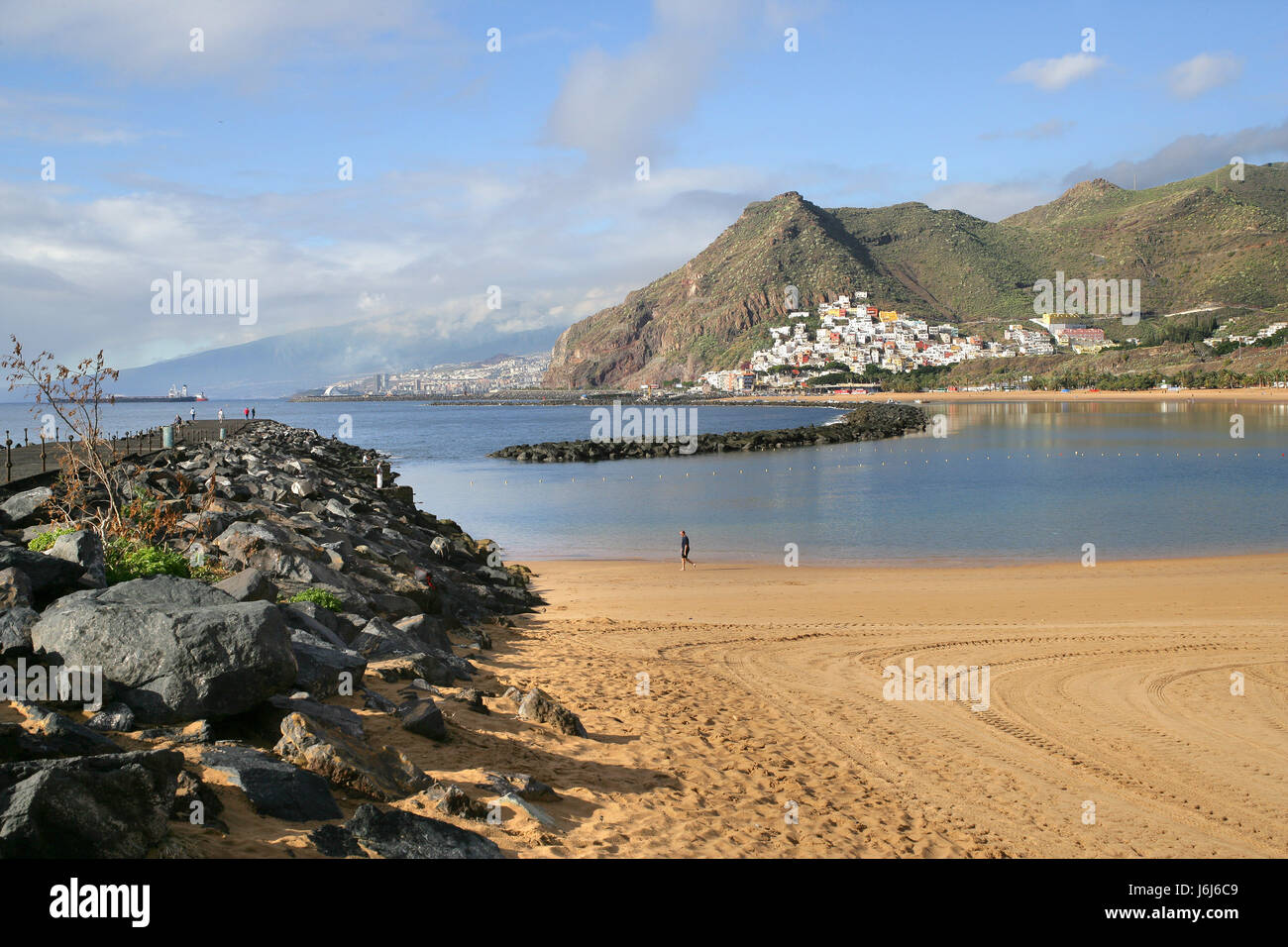 beach seaside the beach seashore spain overview sands sand overview of ...