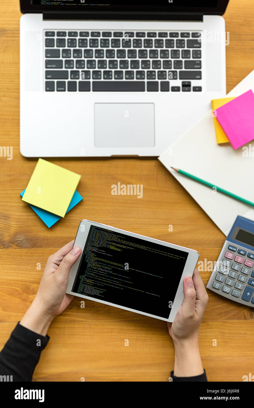 "Developer Team Working Laptop Computer Mobile Application Softwareand Web Design Online ...