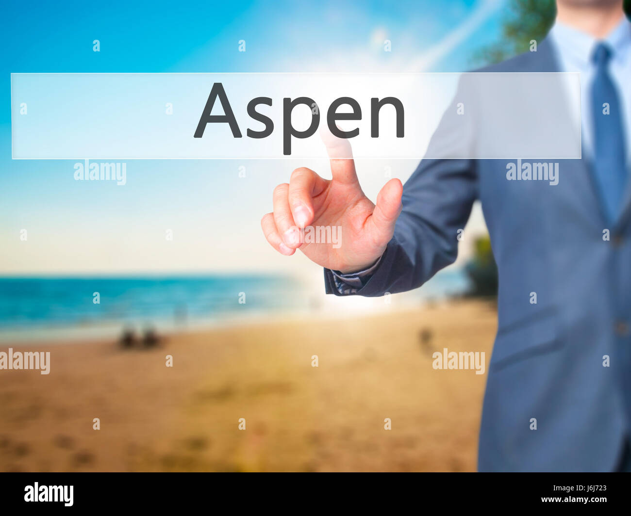 Aspen - Businessman press on digital screen. Business, internet concept ...