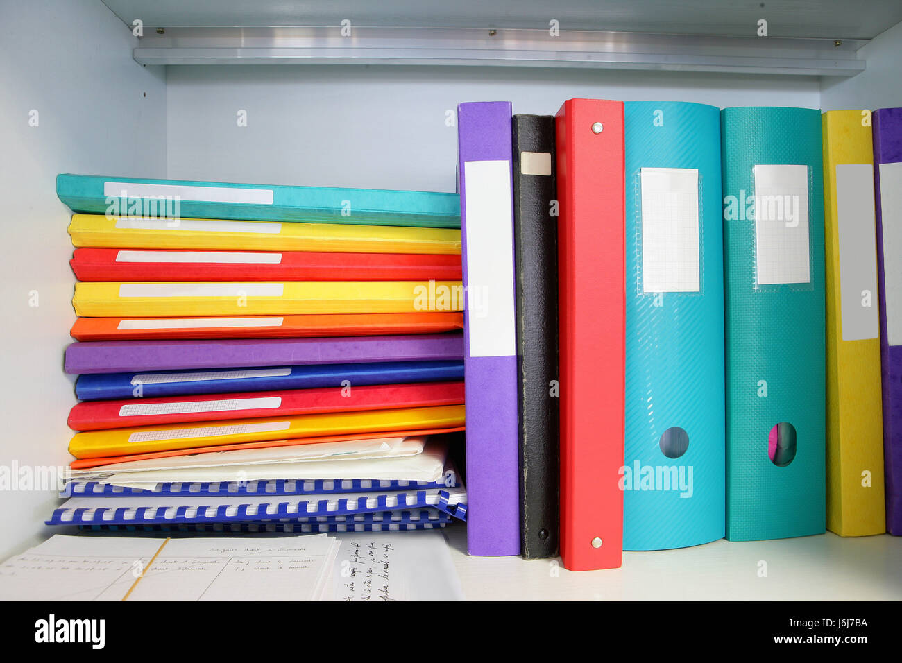 ordered,paperwork,storing files,stored files,colored folders Stock ...