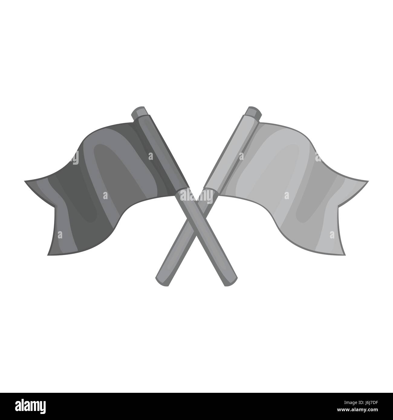 Two crossed flags icon, black monochrome style Stock Vector Image & Art ...