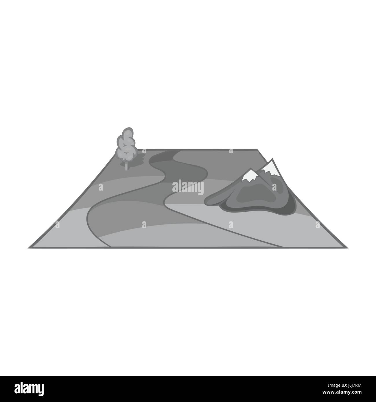 Road landscape icon, black monochrome style Stock Vector Image & Art ...