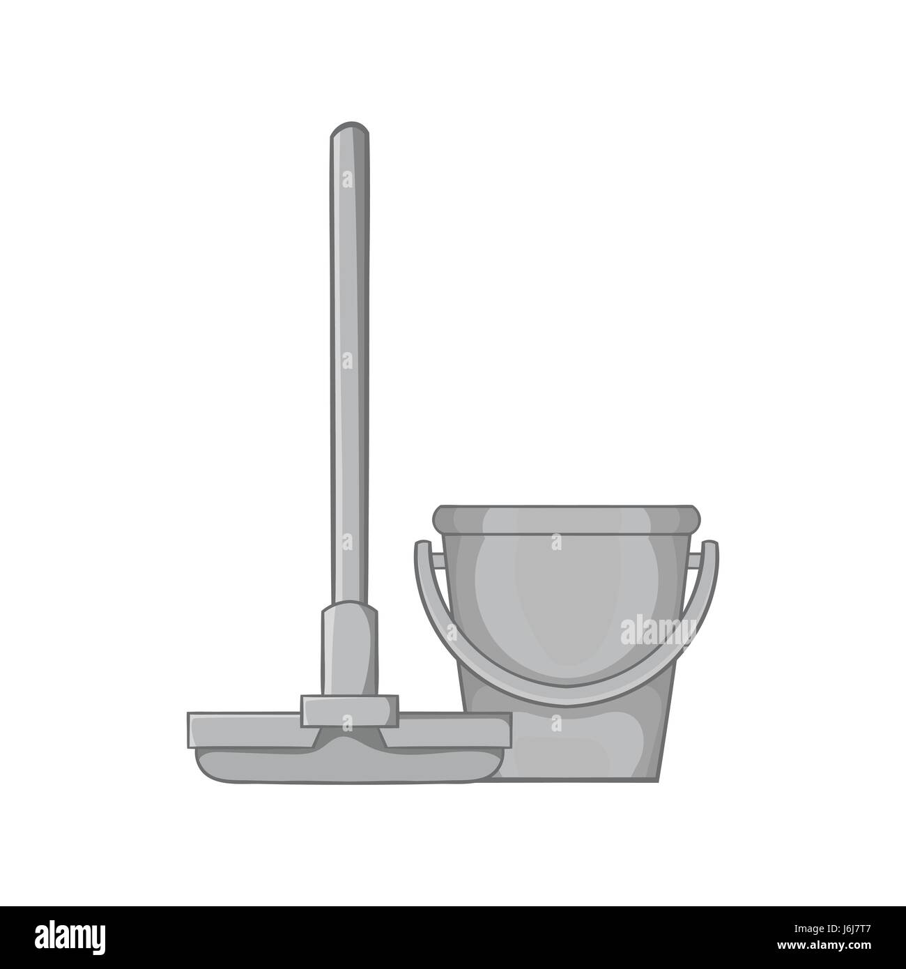 Mop and bucket icon, black monochrome style Stock Vector Image & Art ...
