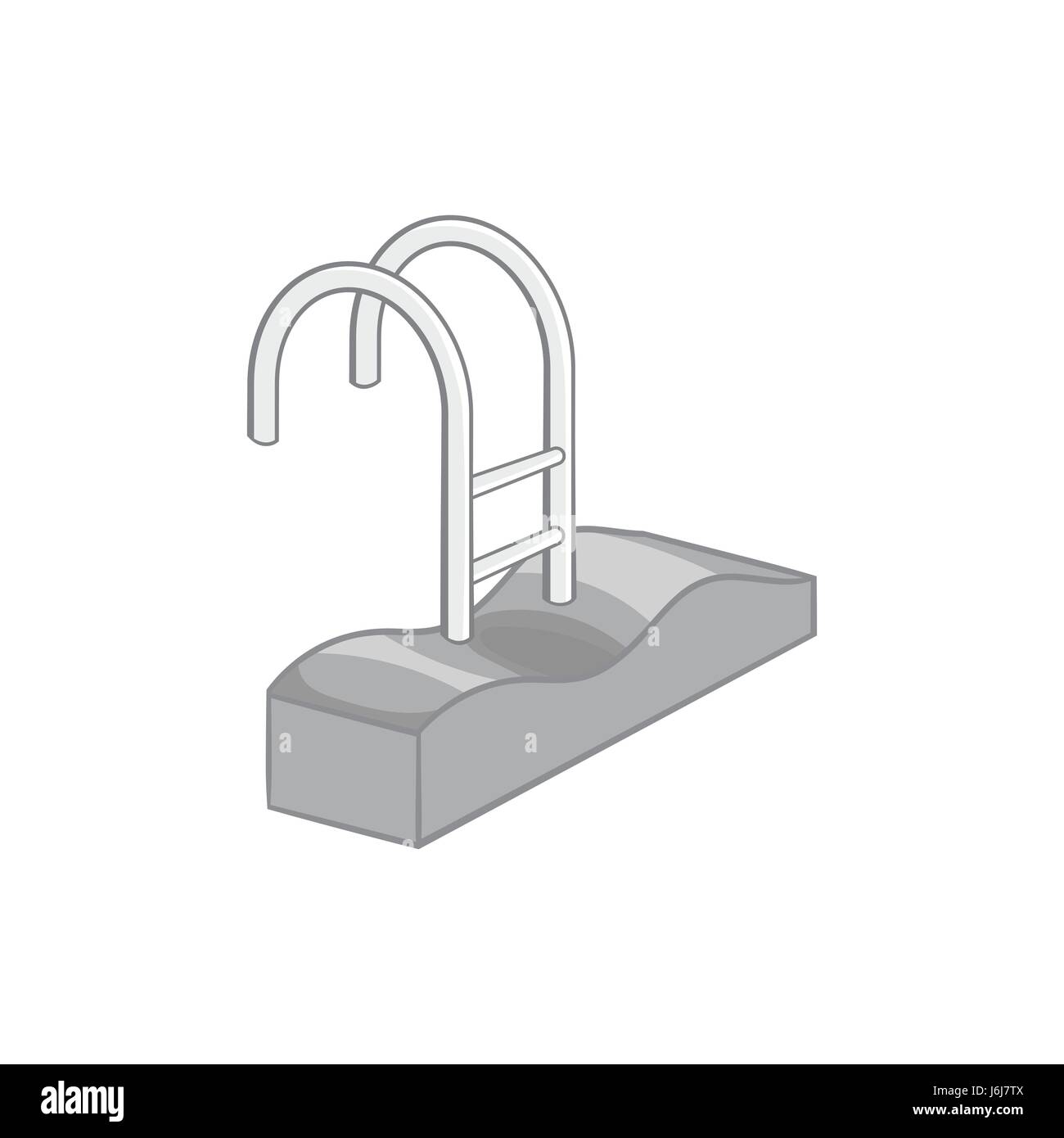 Swimming pool ladder icon, black monochrome style Stock Vector Image ...