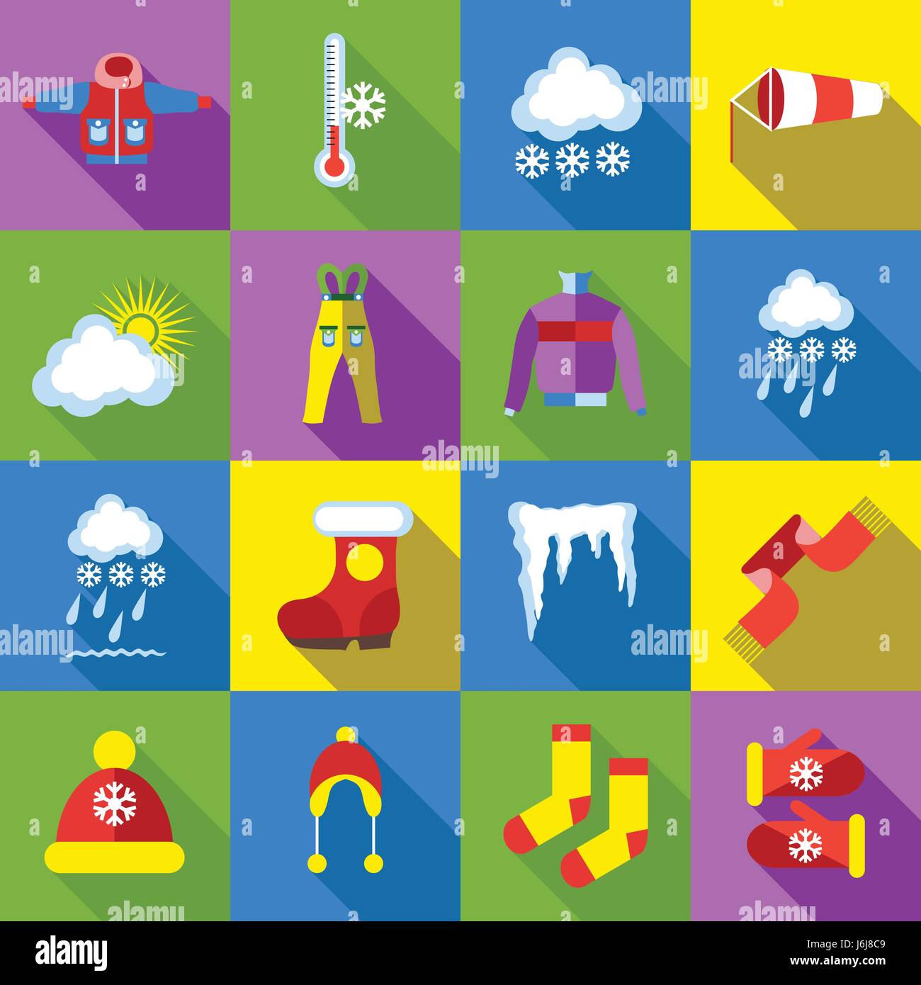 Winter icons set, cartoon style Stock Vector Image & Art - Alamy