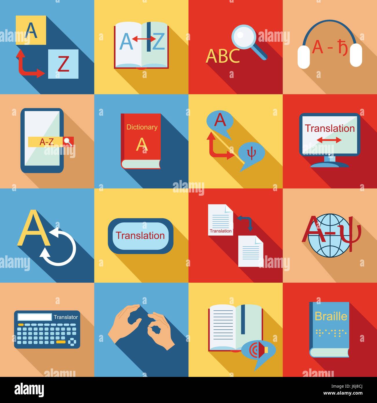 Translator icons set, flat style Stock Vector Image & Art - Alamy