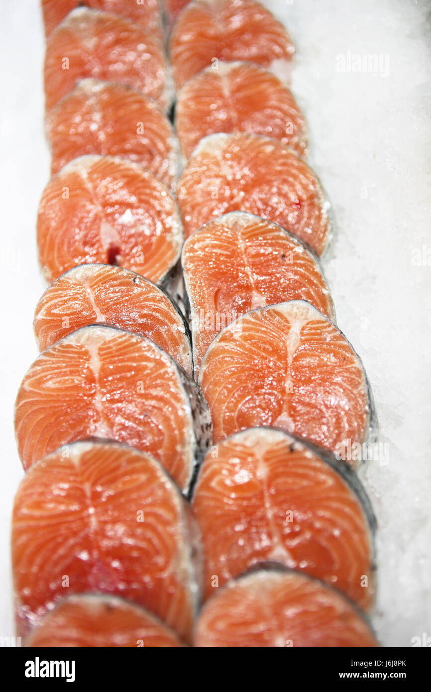 food aliment angle fish vertical raw fishmonger fee array of blocks of ...