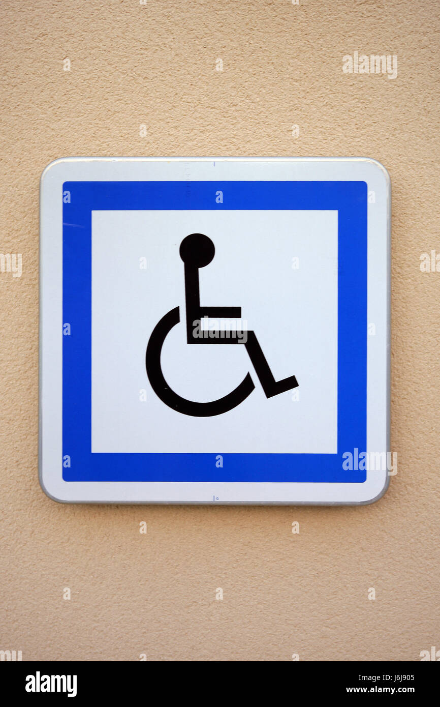 wall square vertical disability handicap panel indication blue and ...