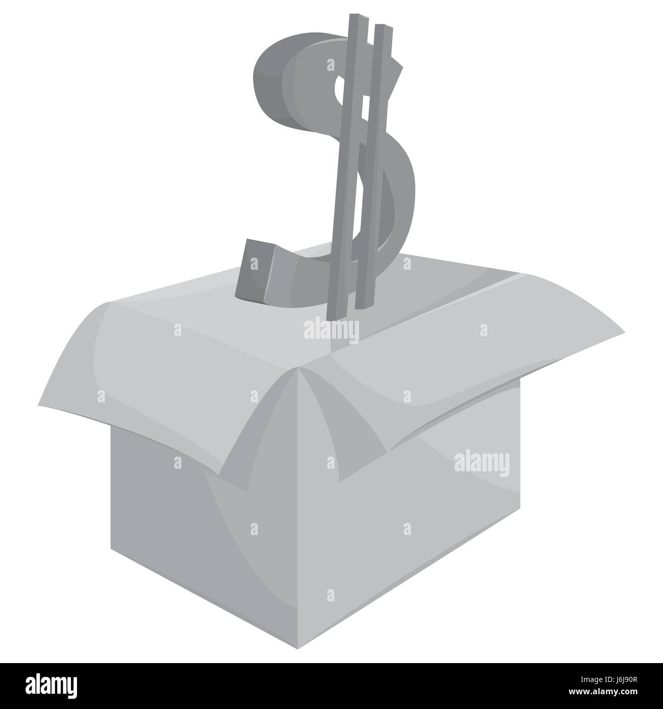 Box with dollar sign icon, black monochrome style Stock Vector Image ...