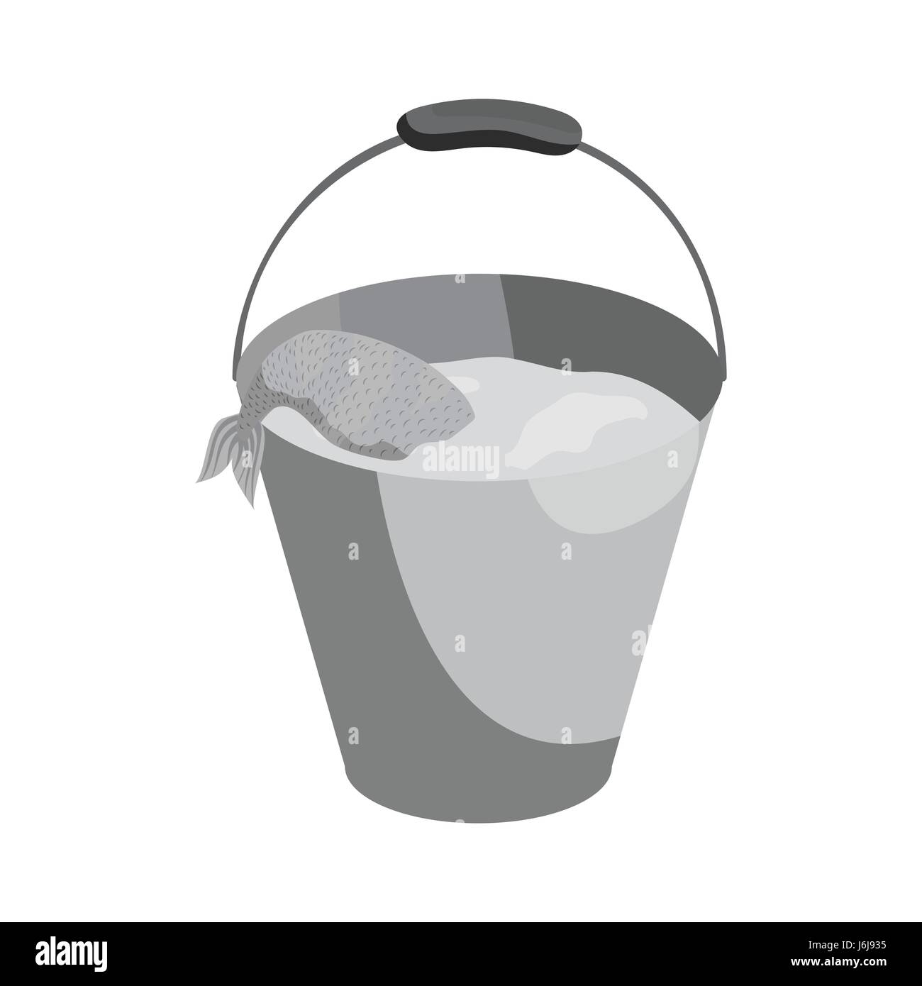 Bucket of fish icon, black monochrome style Stock Vector Image & Art ...
