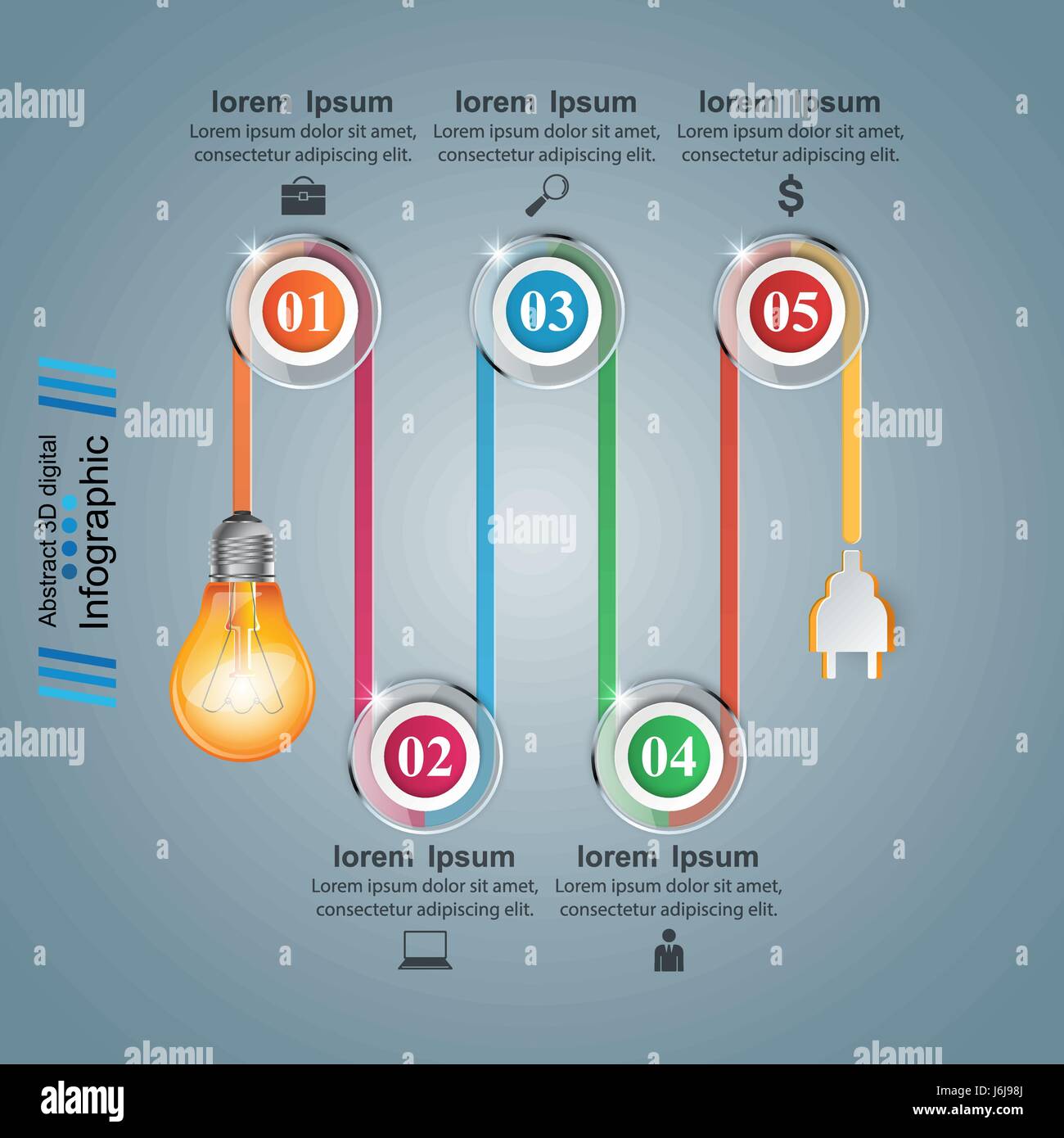Infographic design. Bulb, Light icon Stock Vector Image & Art - Alamy