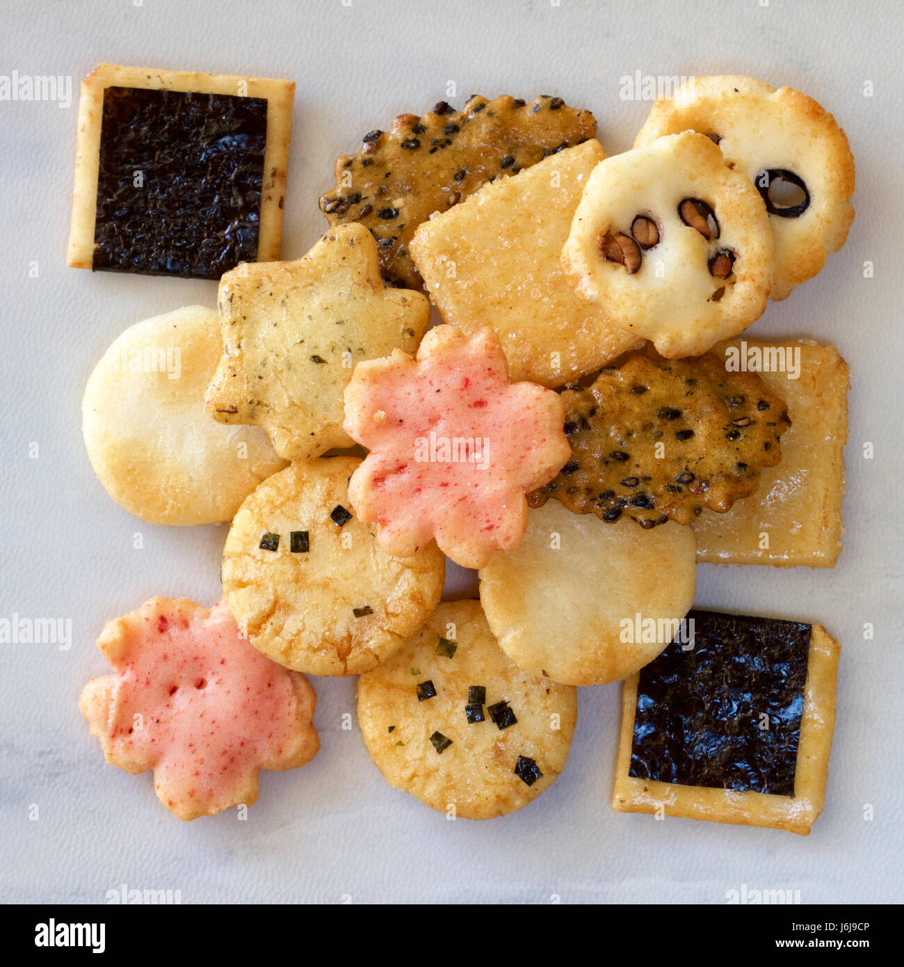 Assorted Japanese crisp savoury biscuits as background Stock Photo - Alamy