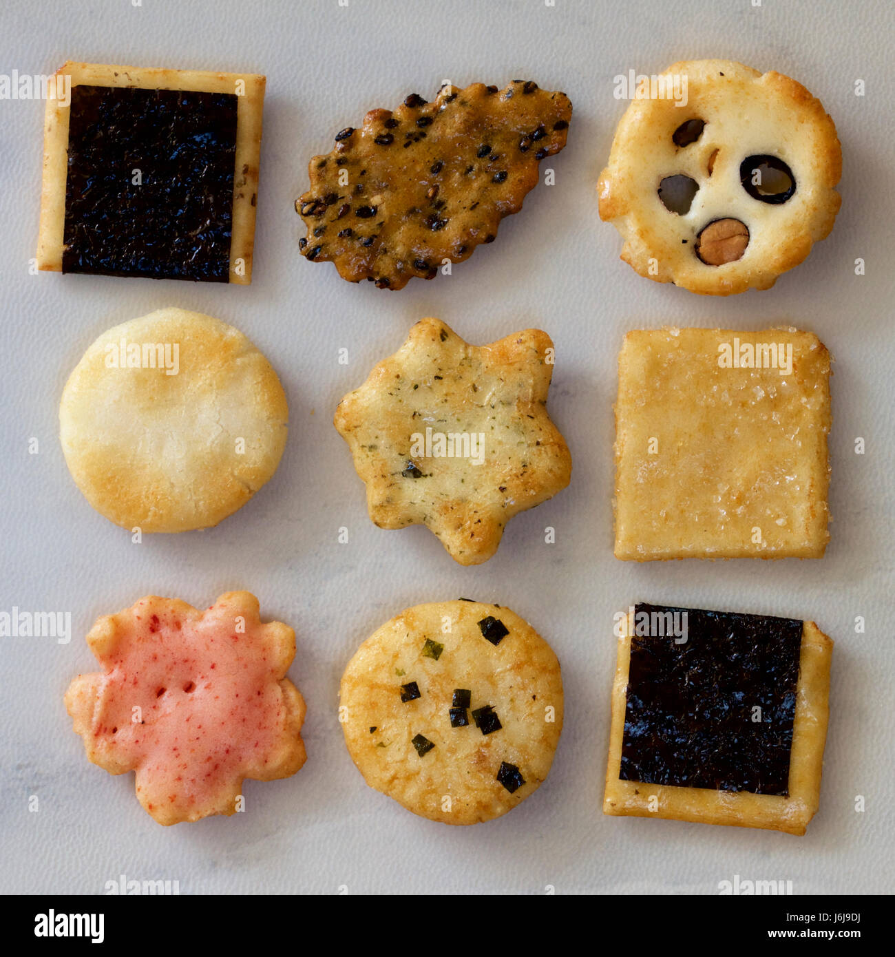 Assorted Japanese crisp savoury biscuits as background Stock Photo - Alamy