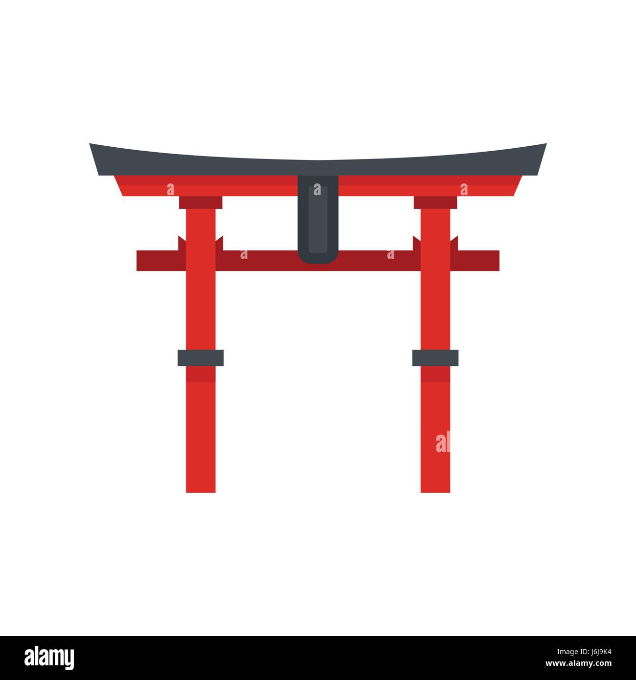 Japan gate icon, flat style Stock Vector Image & Art - Alamy