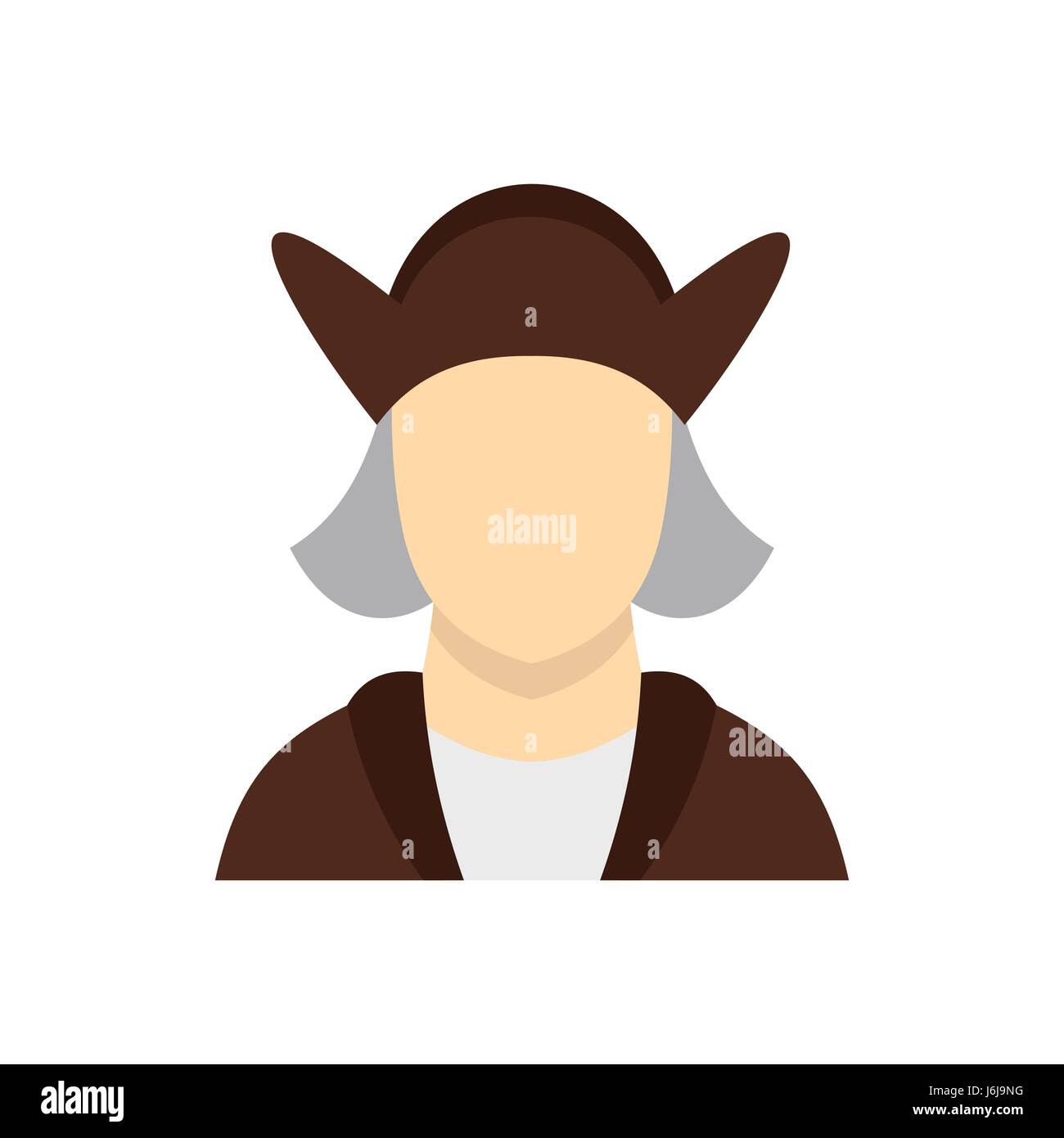 Man wearing in Christopher Columbus costume icon Stock Vector Image ...