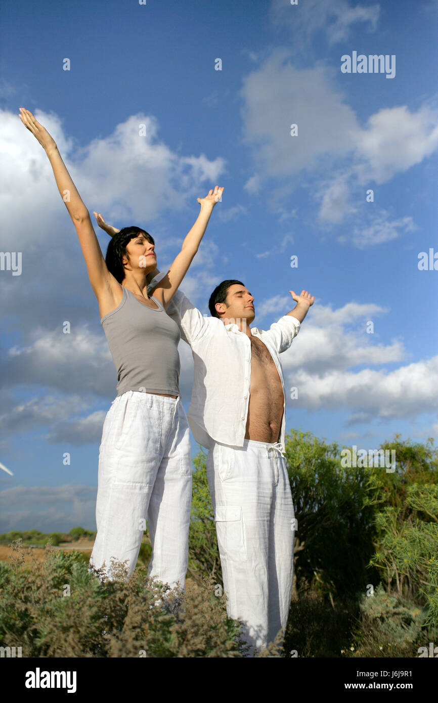 woman profile relaxation standing meditation breathable been energy ...