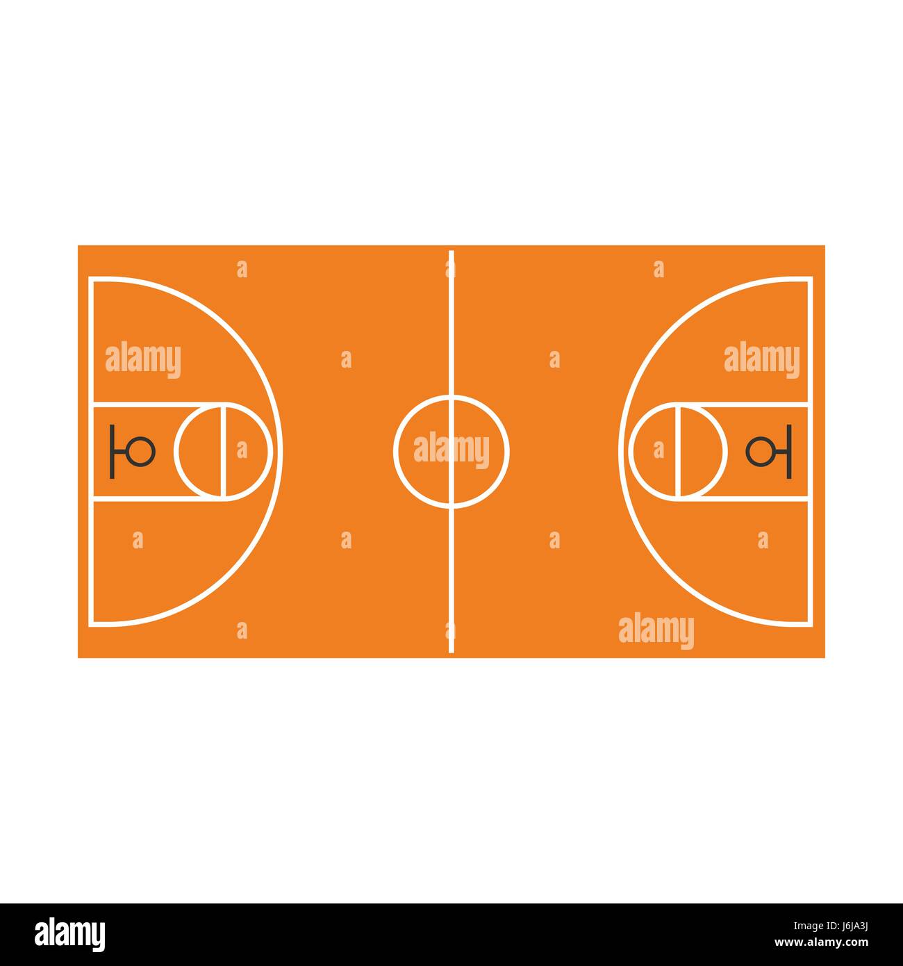 Vector wooden basketball court Cut Out Stock Images & Pictures - Alamy
