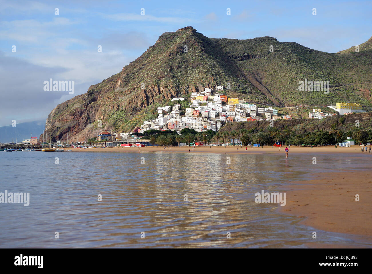 beach seaside the beach seashore spain overview overview of a village ...
