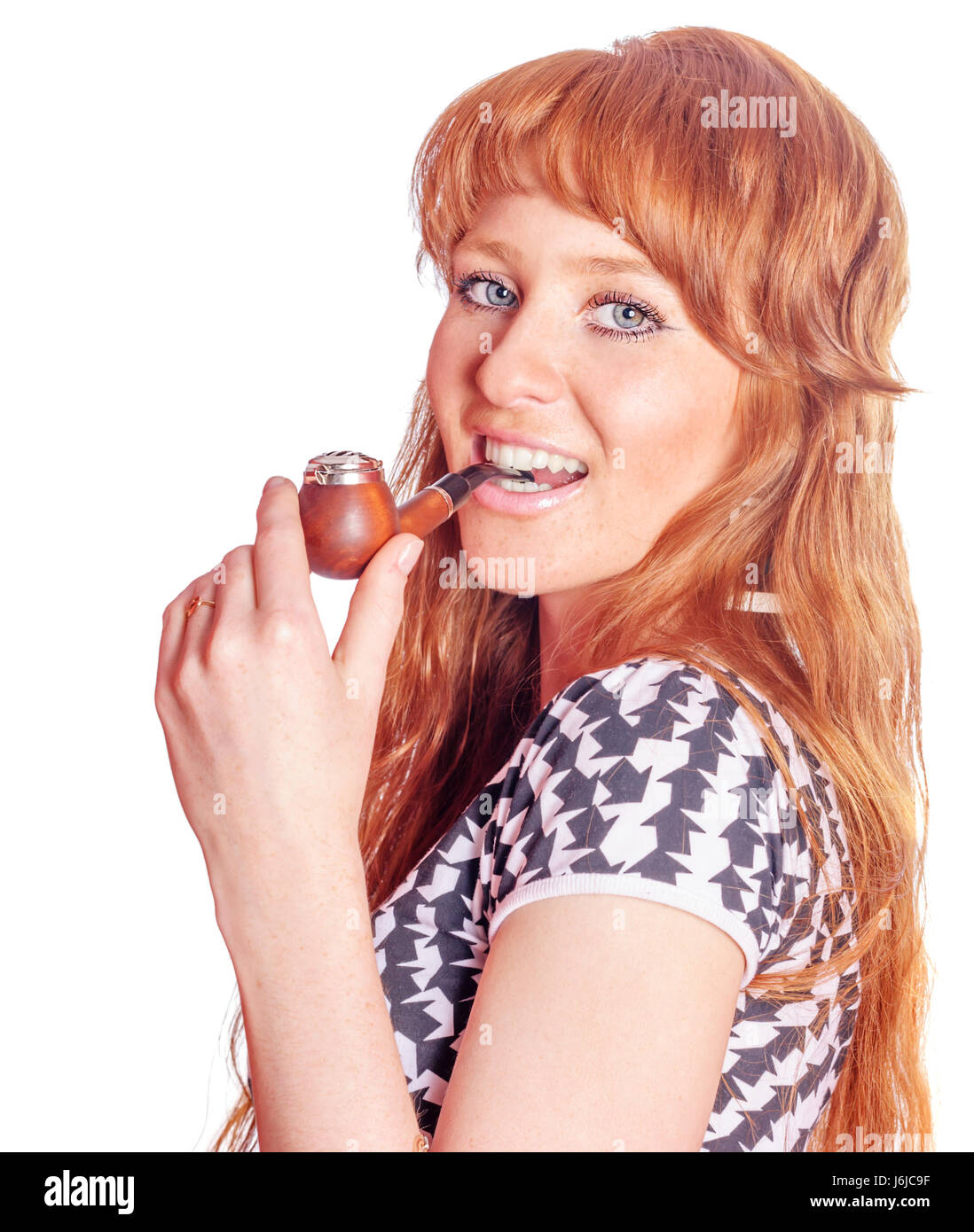 Smoking pipe beautiful young fashion hi-res stock photography and ...