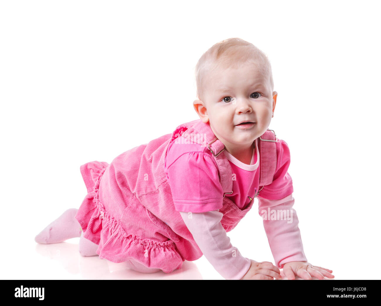 Happy Toddler girl portrait isolated on white Stock Photo - Alamy
